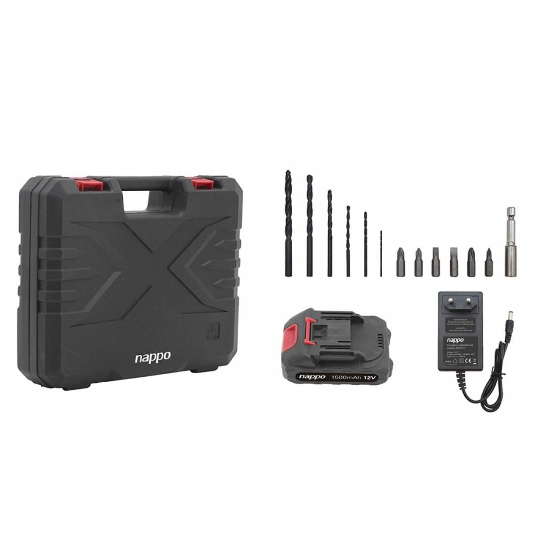 KIT TALADRO INALAMBRICO DE IMPACTO NAPPO 16 PCS NHK-217 | Envios a todo ...