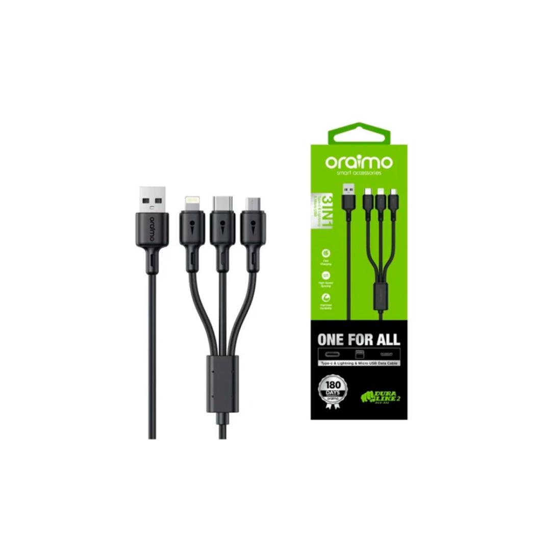 Cable Oraimo 3 en 1 OCX93 (Micro-Usb, Ligthning, Usb-C) | Envios a todo ...